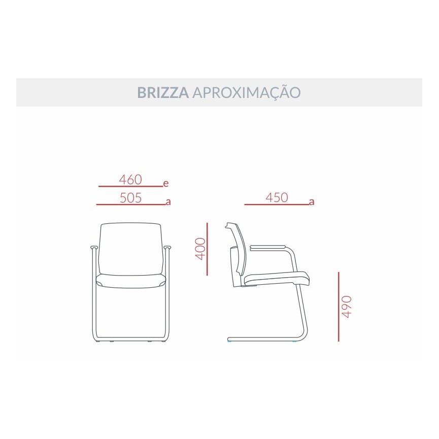 Cadeira Fixa Modelo Brizza Aproximação Cromada Tela